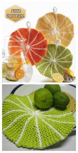 Knit Fruit Citrus Slice Dishcloth Free Knitting Patterns - Knitting Pattern