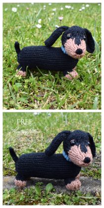 Knit Toy Dachshund Dog Free Knitting Patterns - Knitting Pattern