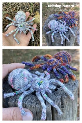 Halloween Knit Toy Spider Free Knitting Pattern & Paid - Knitting Pattern
