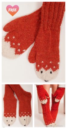 5 Knit Fox Mitts Free Knitting Patterns - Knitting Pattern