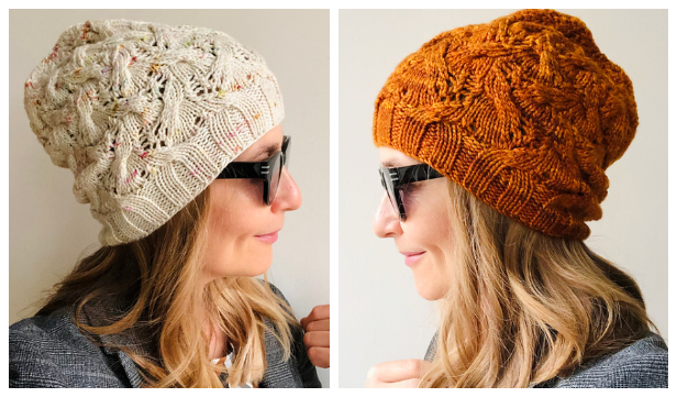 Knit Lace Ribbed Hat Free Knitting Patterns - Knitting Pattern