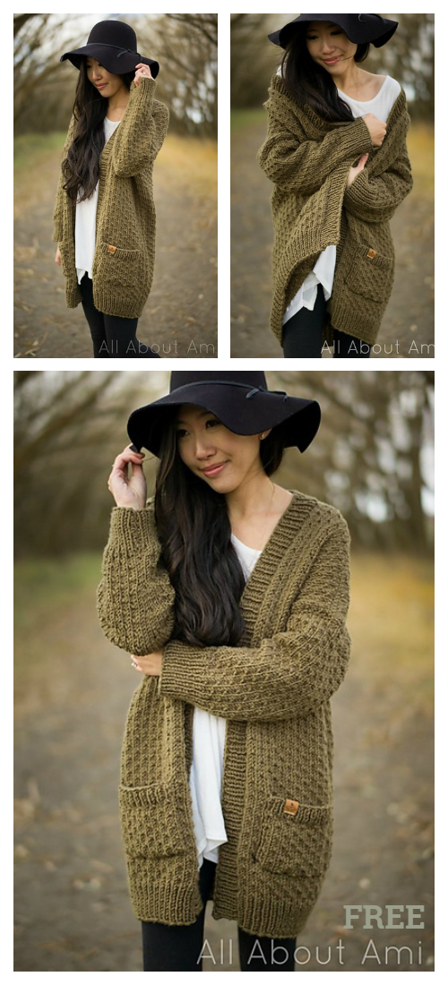Knit Women Dotty Cardigan Free Knitting Pattern - Knitting Pattern