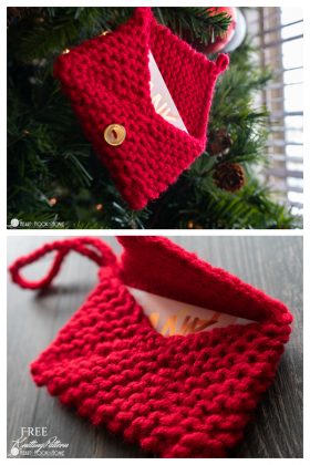 8 Knit Christmas Gift Card Holder Free Knitting Patterns & Paid ...