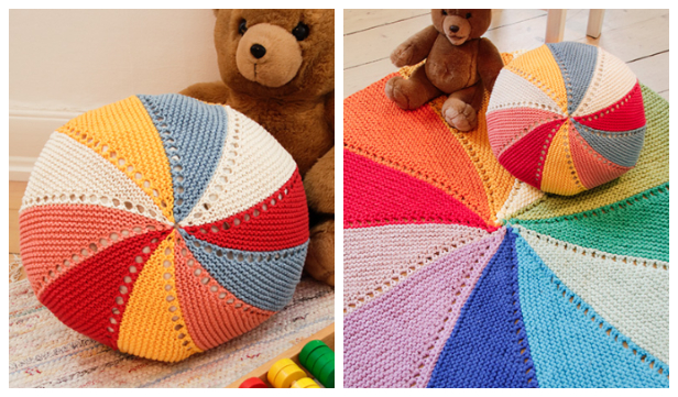 Easy Knit Color Wheel Carpet & Pillow Free Knitting Patterns - Knitting ...