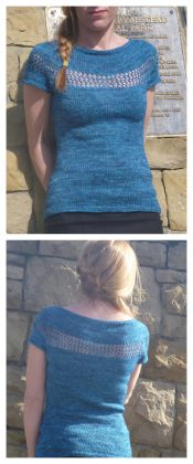 Knit Women Summer Tee Top Free Knitting Patterns - Knitting Pattern