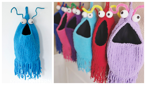 Knit Yip Yips Hanging Bag Free Knitting Pattern - Knitting Pattern