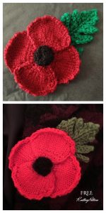 Knit Poppy Flower Free Knitting Patterns - Knitting Pattern