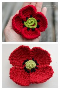 Knit Poppy Flower Free Knitting Patterns - Knitting Pattern
