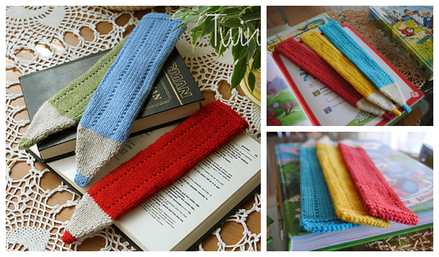 Knit Crayon Bookmark Free Knitting Pattern - Knitting Pattern