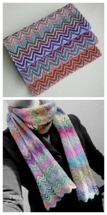 Knit Scrappy ZickZack Scarf Free Knitting Pattern - Knitting Pattern