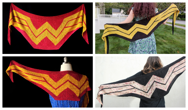 Wonder Woman Wrap Shawl Free Knitting Pattern - Knitting Pattern