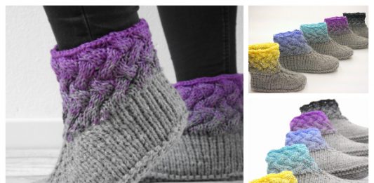 Cable Slippers Archives - Knitting Pattern