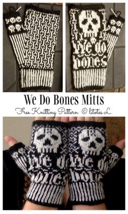 Halloween Skeleton Gloves Free Knitting Patterns - Knitting Pattern
