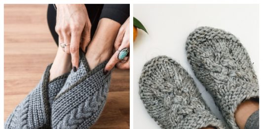 Cable Slippers Archives - Knitting Pattern