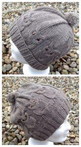 Cabled Owl Hat Free Knitting Patterns - Knitting Pattern