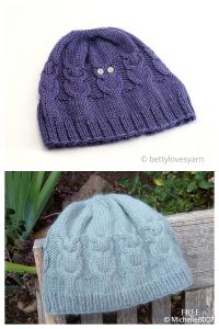 Cabled Owl Hat Free Knitting Patterns - Knitting Pattern
