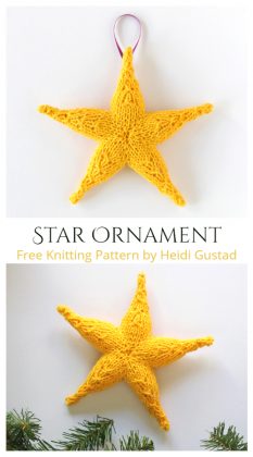 Christmas Mini Star Ornament Free Knitting Patterns - Knitting Pattern