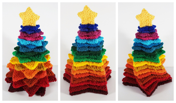 Stacking Stars Christmas Tree Free Knitting Pattern - Knitting Pattern