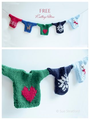12 Christmas Garland Free Knitting Patterns - Knitting Pattern
