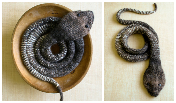 Easy Striped Stockinette Snake Free Knitting Patterns - Knitting Pattern