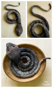 Easy Striped Stockinette Snake Free Knitting Patterns - Knitting Pattern