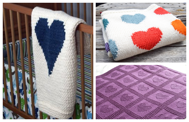 Valentine Heart Blanket Free Knitting Patterns - Knitting Pattern