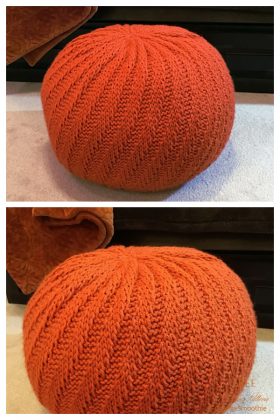 Knit Pouf Ottoman Knitting Patterns - Knitting Pattern