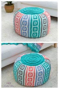 Knit Pouf Ottoman Knitting Patterns - Knitting Pattern
