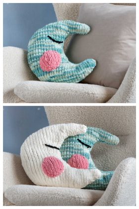 Knit Moon Pillow Free Knitting Patterns - Knitting Pattern