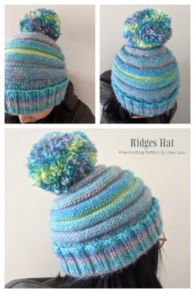 Ridges Hat Free Knitting Patterns - Knitting Pattern
