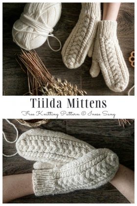 Winter Cable Mittens Free Knitting Patterns - Knitting Pattern