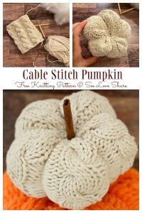 Cable Knit Pumpkins Free Knitting Patterns - Knitting Pattern