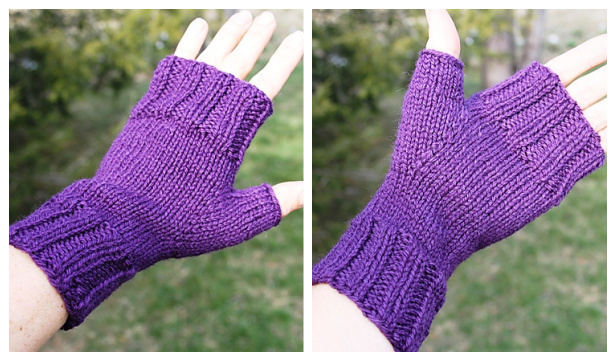Easy Fingerless Mitts Free Knitting Pattern(All Sizes) - Knitting Pattern