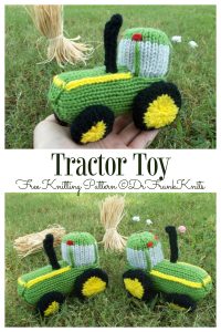 Knit Tractor Toy Free Knitting Pattern - Knitting Pattern
