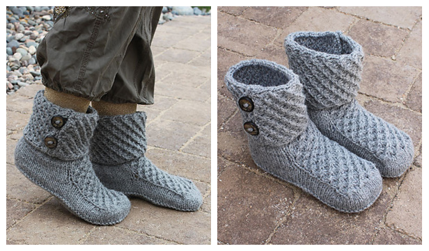Star Stitch Walk of Fame Slipper Free Knitting Pattern - Knitting Pattern