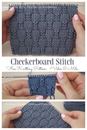 Checkerboard Stitch Free Knitting Pattern + Video - Knitting Pattern