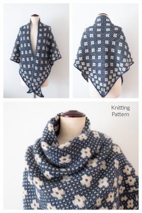 Pressed Flowers Shawl Knitting Pattern - Knitting Pattern
