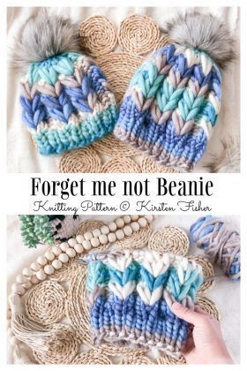Forget me not Beanie Knitting Pattern - Knitting Pattern