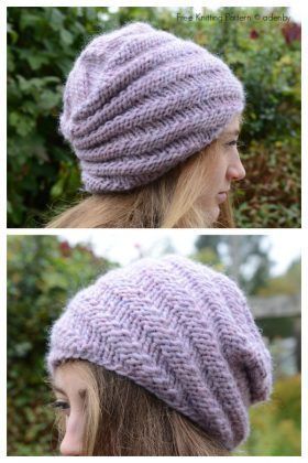 Rib Swirl Hat Free Knitting Patterns - Knitting Pattern