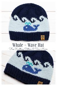 Whale Wave Beanie Hat Free Knitting Pattern - Knitting Pattern