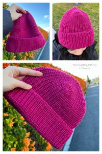 Half Fisherman Rib Beanie Free Knitting Pattern - Knitting Pattern