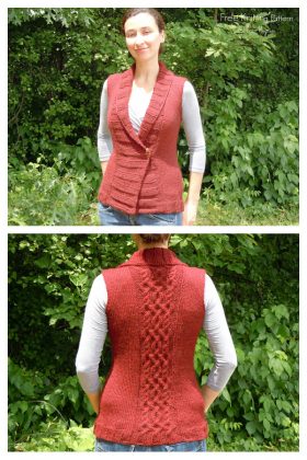 Shawl Collar Vest Free Knitting Patterns - Knitting Pattern