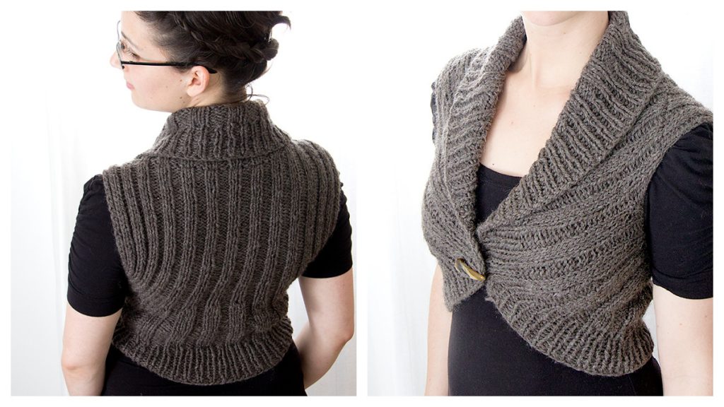 Shawl Collar Vest Free Knitting Patterns - Knitting Pattern