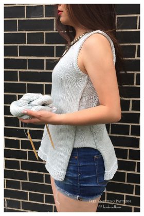 Notched Hem Tank Top Free Knitting Pattern - Knitting Pattern