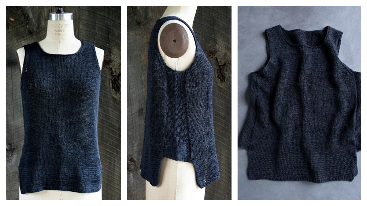 Notched Hem Tank Top Free Knitting Pattern - Knitting Pattern