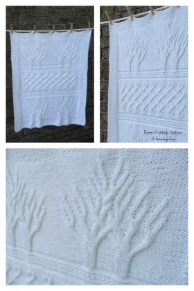 Tree of Life Baby Throw Blanket Free Knitting Pattern - Knitting Pattern