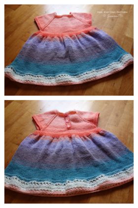 Wee Penny Baby Dress Free Knitting Pattern (0-3M) - Knitting Pattern
