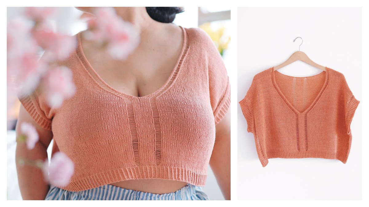 Outline Tee Top Knitting Pattern - Knitting Pattern