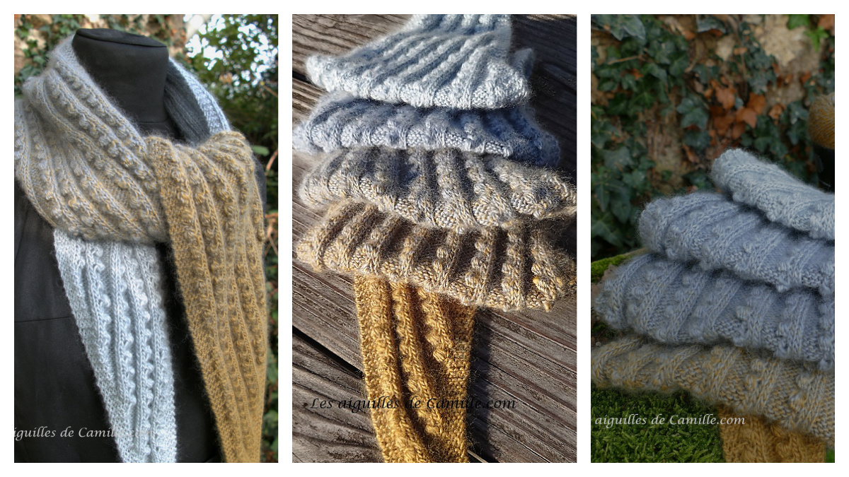 Bobble Olympe Scarf Knitting Pattern - Knitting Pattern