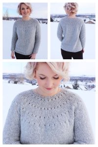 Easy Eyelet Yoke Pullover Sweater Knitting Patterns - Knitting Pattern
